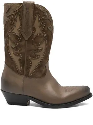 GOLDEN GOOSE Wish Star Low Leather Boots - Multicolor