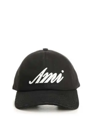 AMI Paris Embroidered Cotton Baseball Cap - Black
