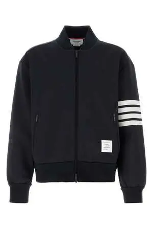 Thom Browne Midnight Stretch Viscose Blend Bomber Jacket - Blue
