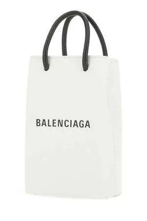 Balenciaga Leather Phone Case - White