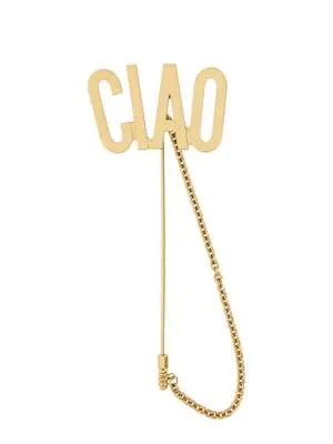 Moschino Tie Clip "ciao" Tone Brass - Gold