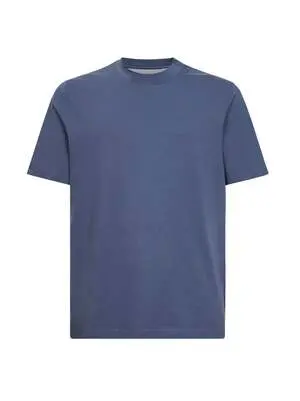 Brunello Cucinelli Denim Cotton Jersey Crewneck T-shirt - Multicolor