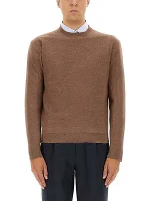 Zegna Wool And Cashmere Crew Neck Sweater - Brown