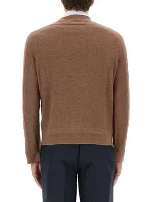 Zegna Wool And Cashmere Crew Neck Sweater - Brown