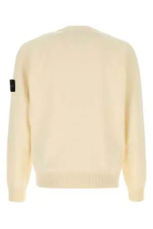 Stone Island Cream Cotton Sweater - Yellow
