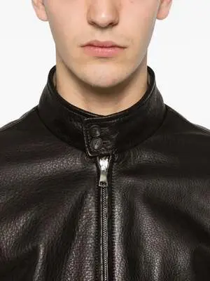Tagliatore Leather Bomber Jacket - Multicolor