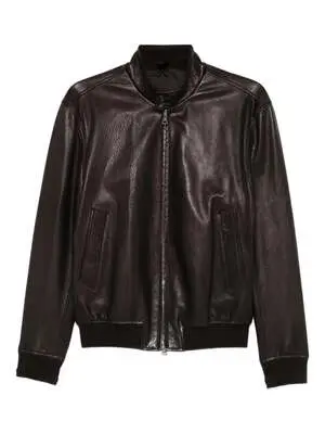 Tagliatore Leather Bomber Jacket - Multicolor