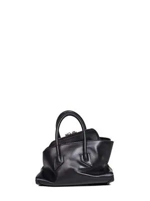 Attico Black Croco-printed Leather Mini Top Handle Bag - Multicolor