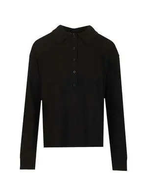 Max Mara Frisia Wool Polo Shirt - Black
