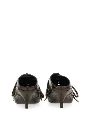Dries Van Noten Leather Slip-on Mules - Brown