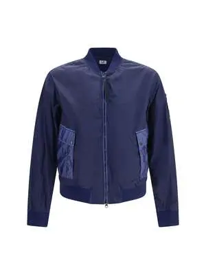 C.P. COMPANY Bi-tm Mixed Lens Bomber Jacket - Blue
