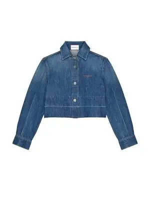 Givenchy Denim Shirt With Embroidered Logo - Multicolor
