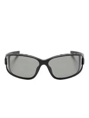 Gucci Black Shield Frame Sunglasses With Grey Lenses - Multicolor