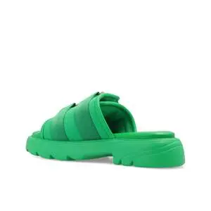Bottega Veneta Slides With Buckled Straps - Green