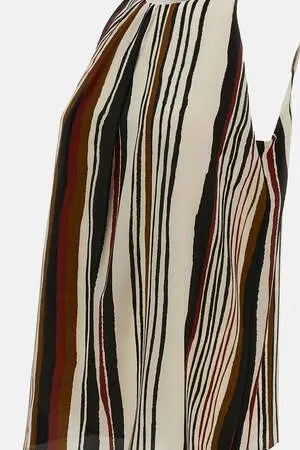 Max Mara Sleeveless Striped Silk Top - Multicolor