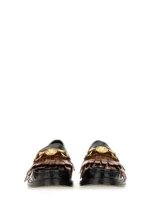 Moschino Moccasins With Fringes And Coin Detail