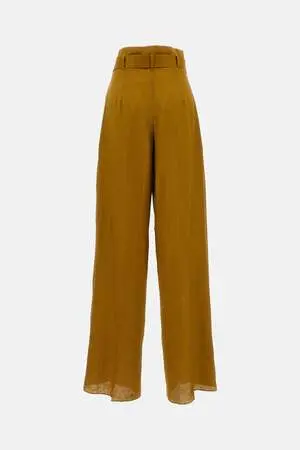 Max Mara High-waisted Wide-leg Linen Trousers - Multicolor