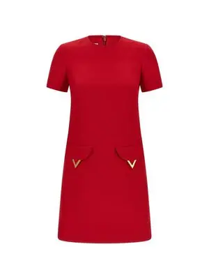 Valentino Garavani Vlogo Signature Wool And Silk Dress - Multicolor