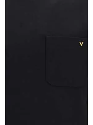 Valentino Garavani Cotton Jersey Crewneck Sweatshirt With Vlogo Detail - Black