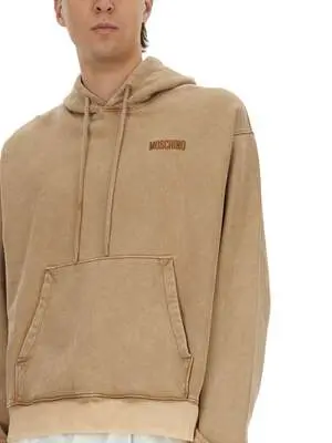 Moschino Hooded Sweatshirt With Logo And Embellished Smiley Face