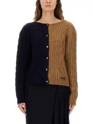 Moschino Two-tone Alpaca Blend Cardigan - Multicolor