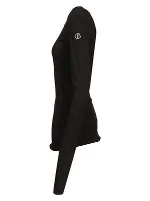 Moncler Girder" Long Sleeve Cotton T-shirt - Black