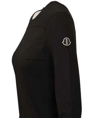 Moncler Girder" Long Sleeve Cotton T-shirt - Black