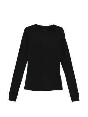 Moncler Girder" Long Sleeve Cotton T-shirt - Black