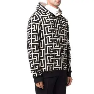 Balmain Monogrammed Hooded Sweatshirt