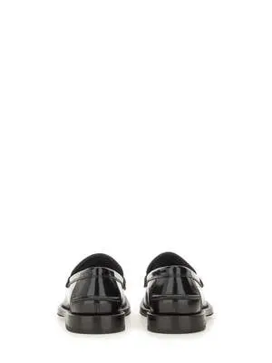 Moschino Leather Loafers With Gold Tone Detail