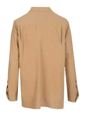 Max Mara Siamese Shirt In Washed Silk - Brown