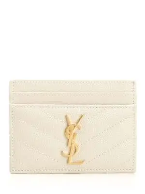 Saint Laurent Monogram Card Case - White
