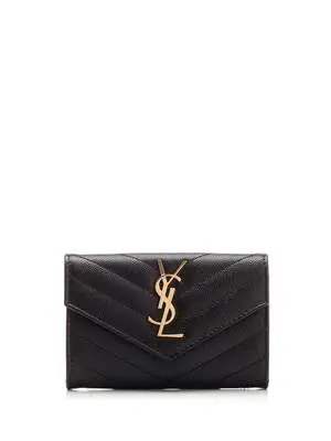 Saint Laurent Cassandre Card Case - Black