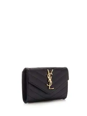 Saint Laurent Cassandre Card Case - Black