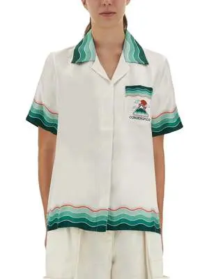 Casablanca Montagne Ondulée" Silk Shirt - Multicolor