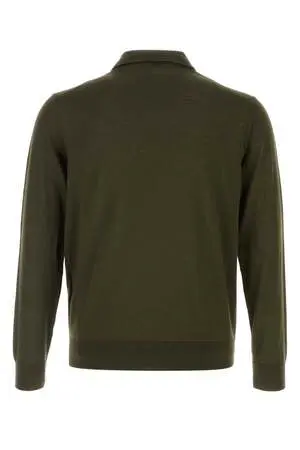 Prada Olive Wool Polo Shirt - Green