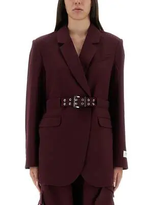 GANNI Crepe Blazer With Belt