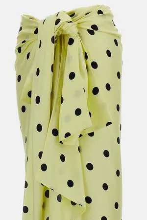 Sportmax Polka Dot Silk Longuette Skirt