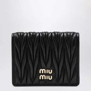 Miu Miu Quilted Nappa Leather Wallet - Black