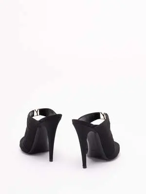 Saint Laurent Black Viscose Emilie Sandals - Multicolor