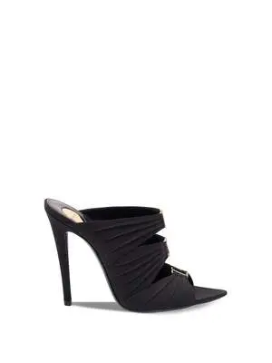 Saint Laurent Black Viscose Emilie Sandals - Multicolor