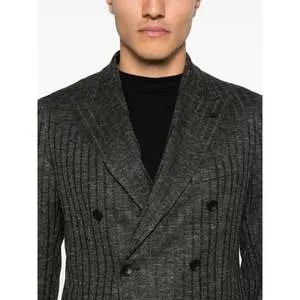 Tagliatore Grey Pinstripe Double-breasted Blazer - Gray