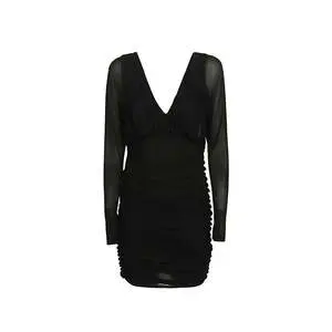 Saint Laurent Mini Draped Dress - Black