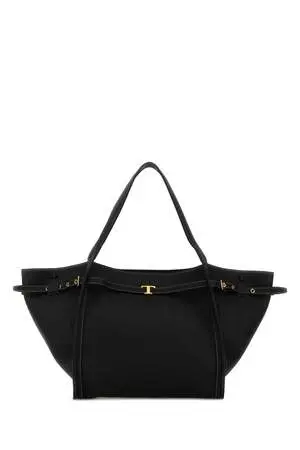 TOD'S Leather Tim Shopping Bag - Black