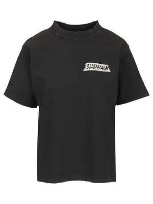 Balenciaga Masking Tape" Graphic T-shirt - Black
