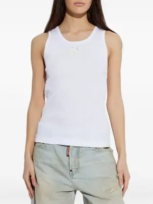 Dolce & Gabbana Ribbed Cotton Tank Top With Appliqu