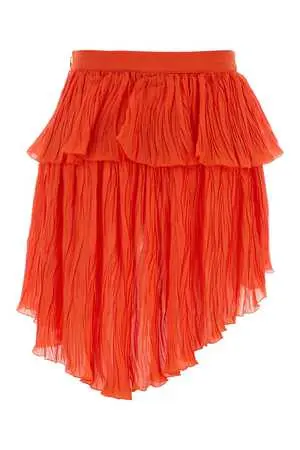 Blumarine Coral Crepe Mini Skirt - Red