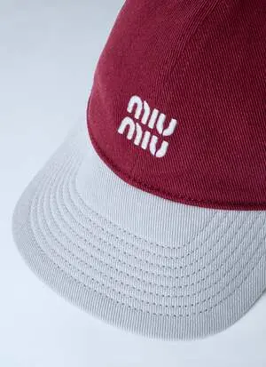 Miu Miu Logo Motif Baseball Cap - Multicolor