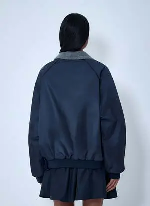 Miu Miu Technical Gazar And Fleece Bomber Jacket