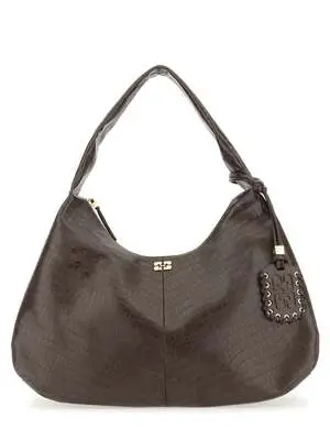 GANNI Croc Effect Hobo Bag Xxl